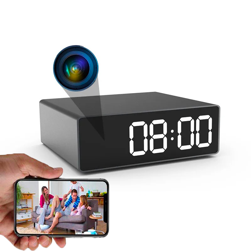 Desktop alarm clock with discreet camera - PrettyBoxs